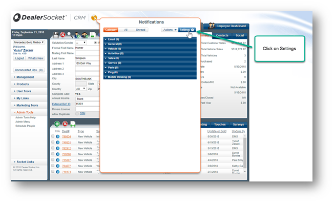 Enabling Notifications on Dealersocket – Dashboard
