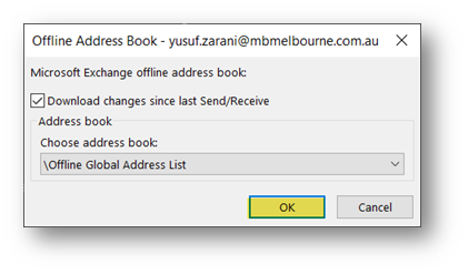 📧 Updating Outlook Address Book – Dashboard